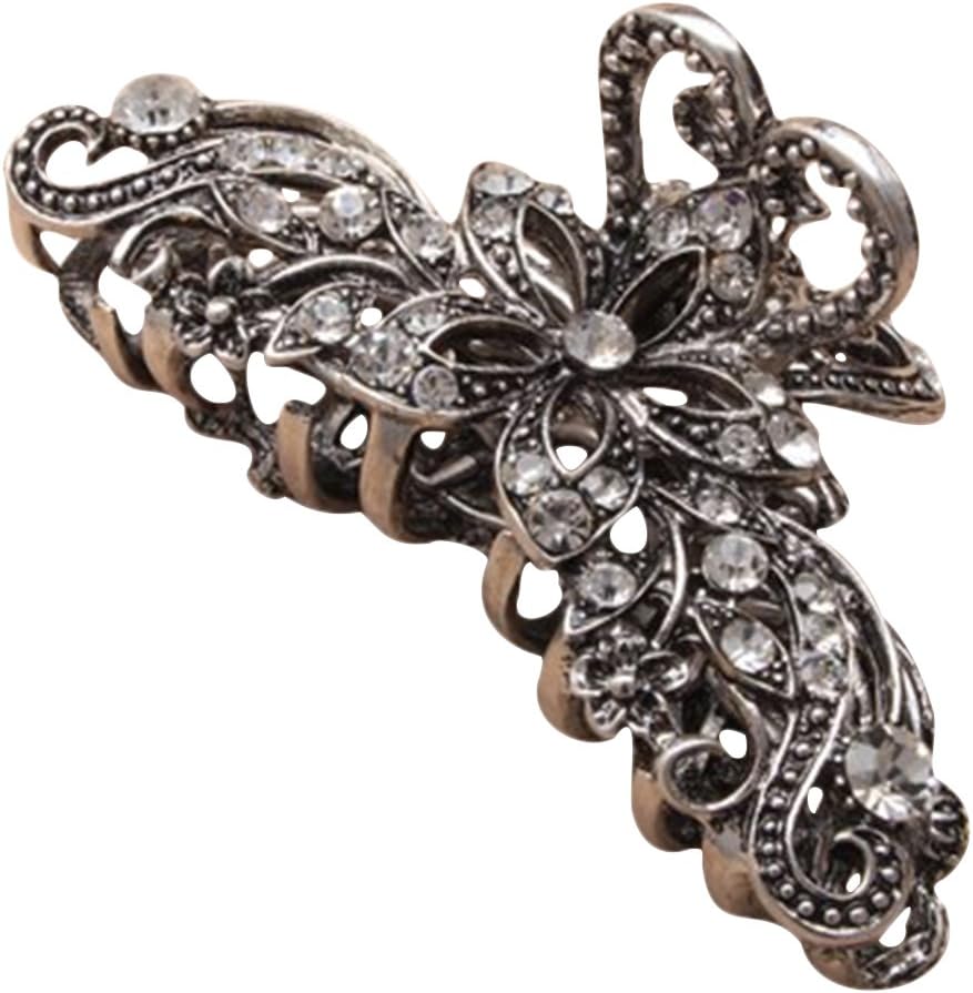 Silver Vintage Crystal Metal Hair Clamp IN5263: Amazon.co.uk: Beauty