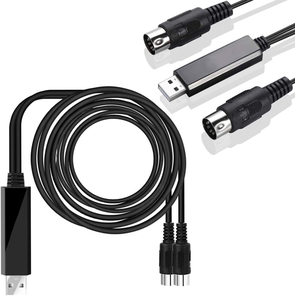 Komfami MIDI zu USB Kabel Konverter, Instrumentenkabel für ...