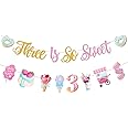 Amazon.com: QAMEGX Three Is So Sweet Birthday Decorations - 3rd Sweet ...
