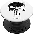 Amazon.com: Marvel The Punisher White Splatter Skull Logo (popsocket ...