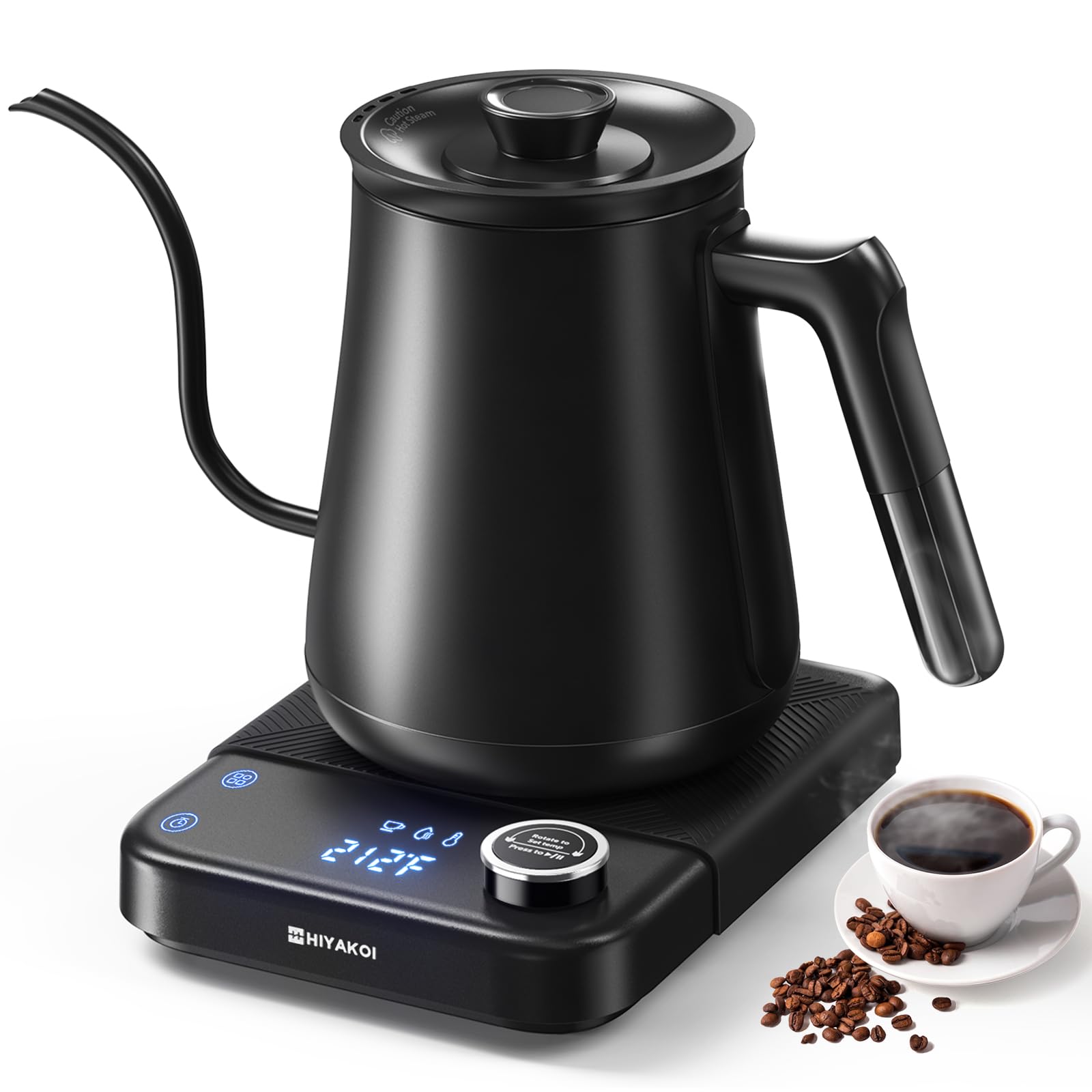 Electric Kettle, HIYAKOI Gooseneck Electric Kettle with Temperature ...