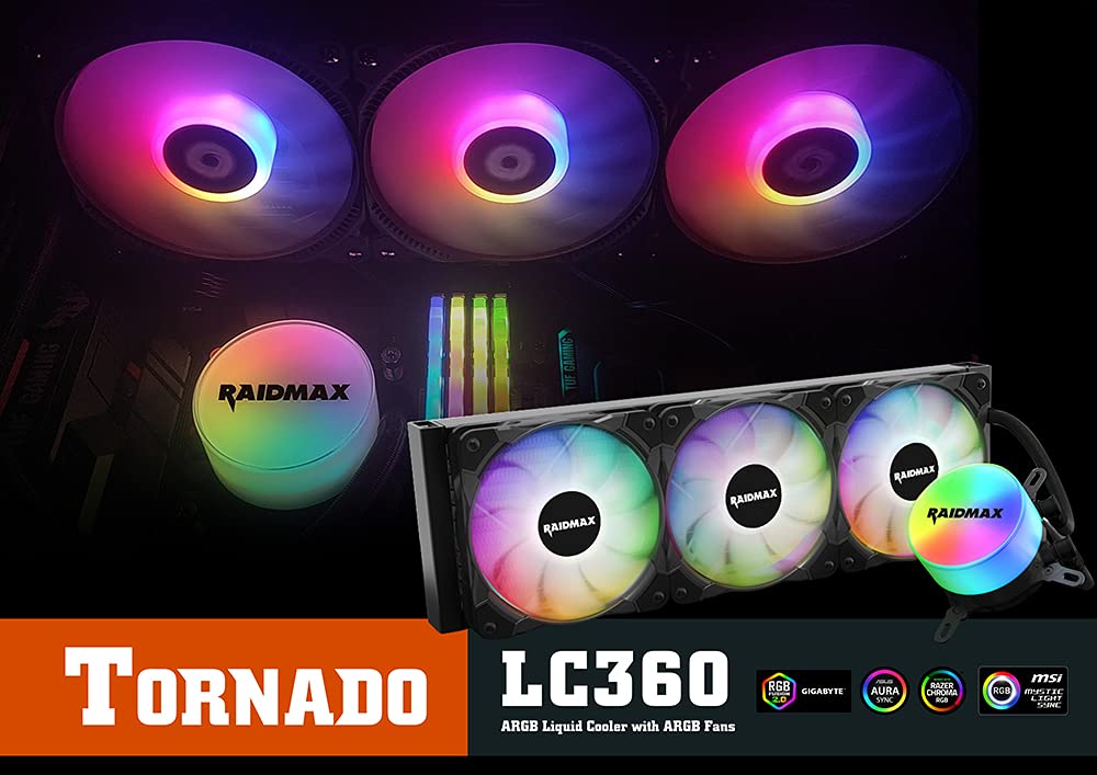 Mua Raidmax Tornado All-in-1 ARGB LED CPU Liquid Cooler with ARGB Fans ...