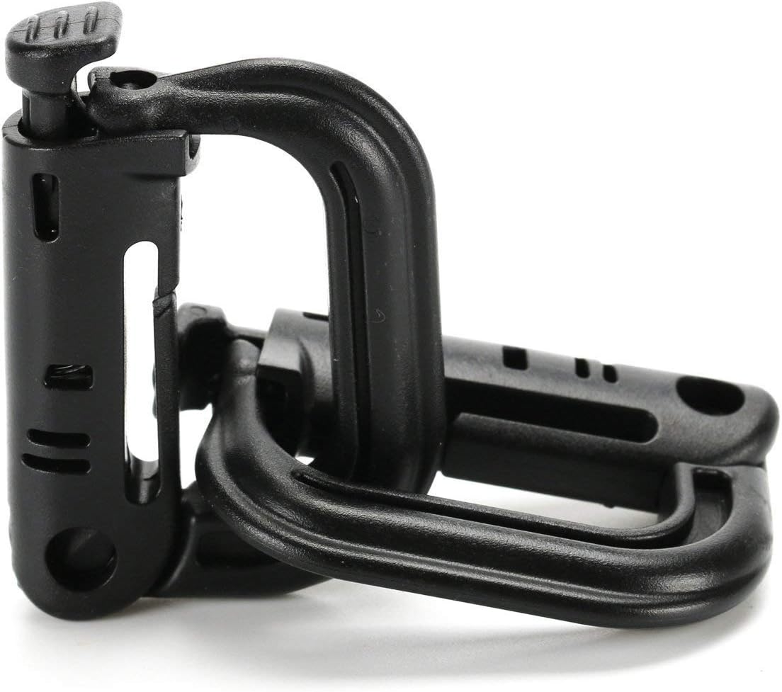 Flying swallow 20 Pack Multipurpose D-Ring Grimloc Locking for Molle Webbing with Zippered Pouch ...