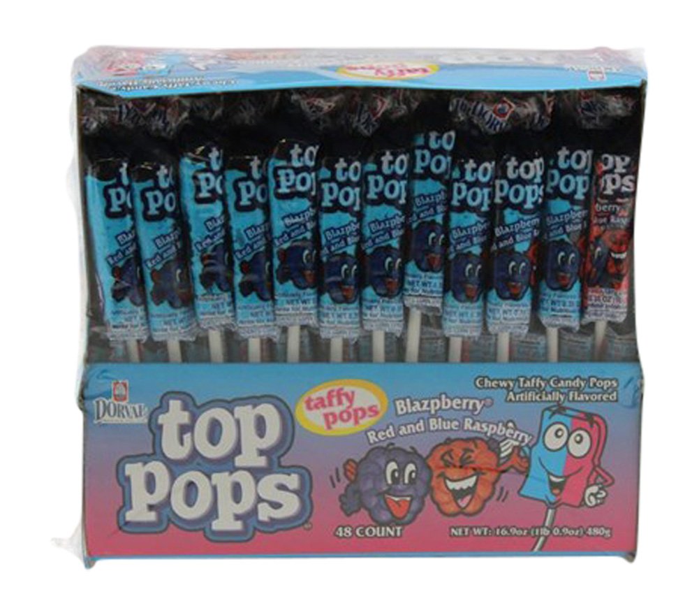 Amazon.com : Tops Pops 48 Pack Strawberry : Taffy Candy : Grocery ...