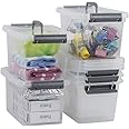Amazon.com: Bringer 6-Pack 5 L Clear Plastic Storage Box, Small Storage ...