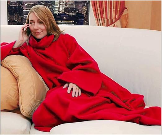 Burgundy Heated Electric Wearable Throw Robe Blanket MicroPlush Home ...