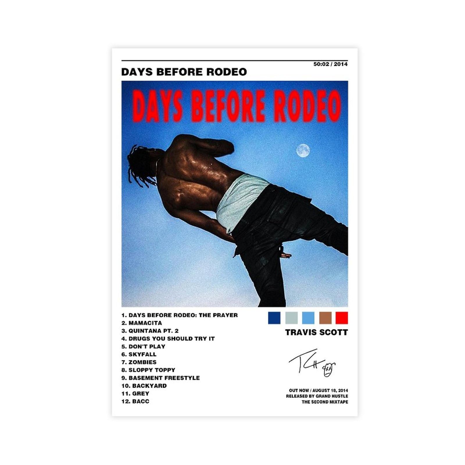 Mua Travis Scott Poster Days Before Rodeo Rapper Music Album Canvas ...