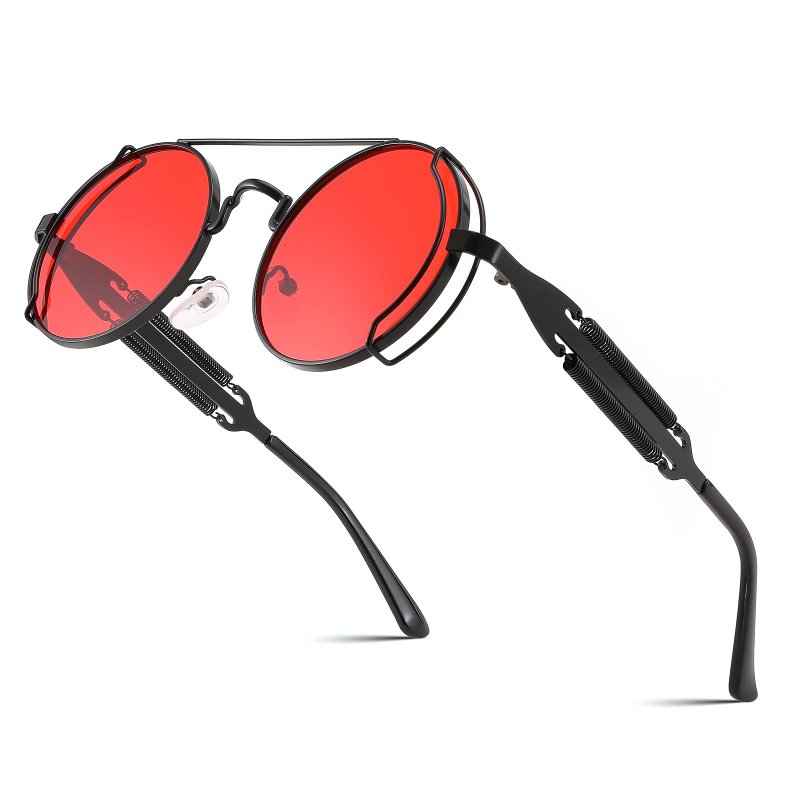 FEISEDY Sunglasses Steampunk Mens Women Aviators Retro Round Sunglasses ...