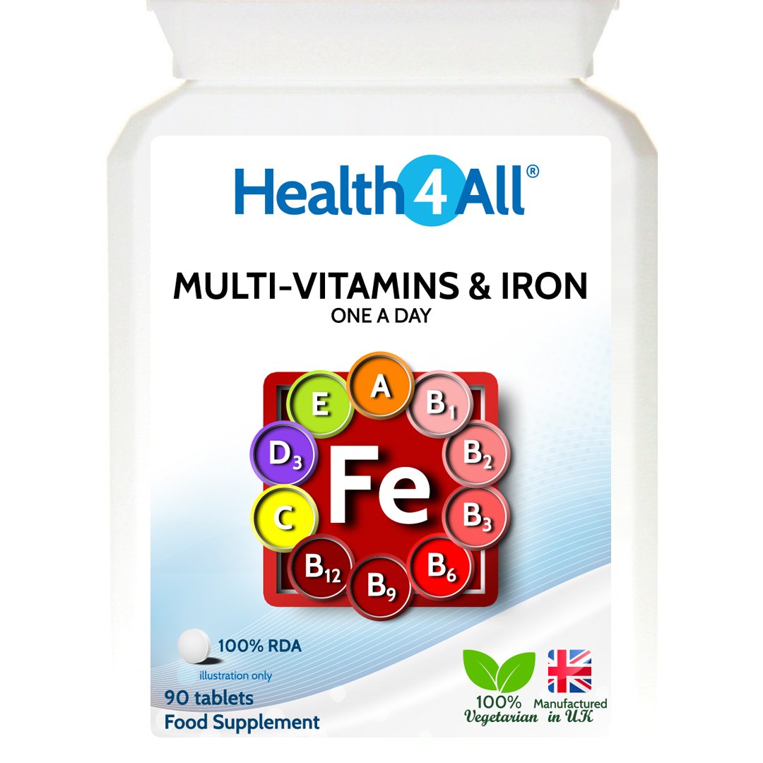 Health4All Multi Vitamins & Iron One a Day 90 Tablets | 100% RDA | Free ...