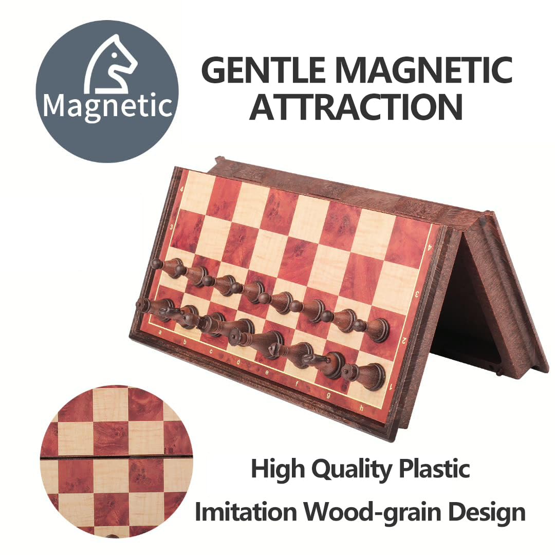 Mua Magnetic Mini Travel Chess Set - Vikutu 7.6" Plastic Imitation Wood ...