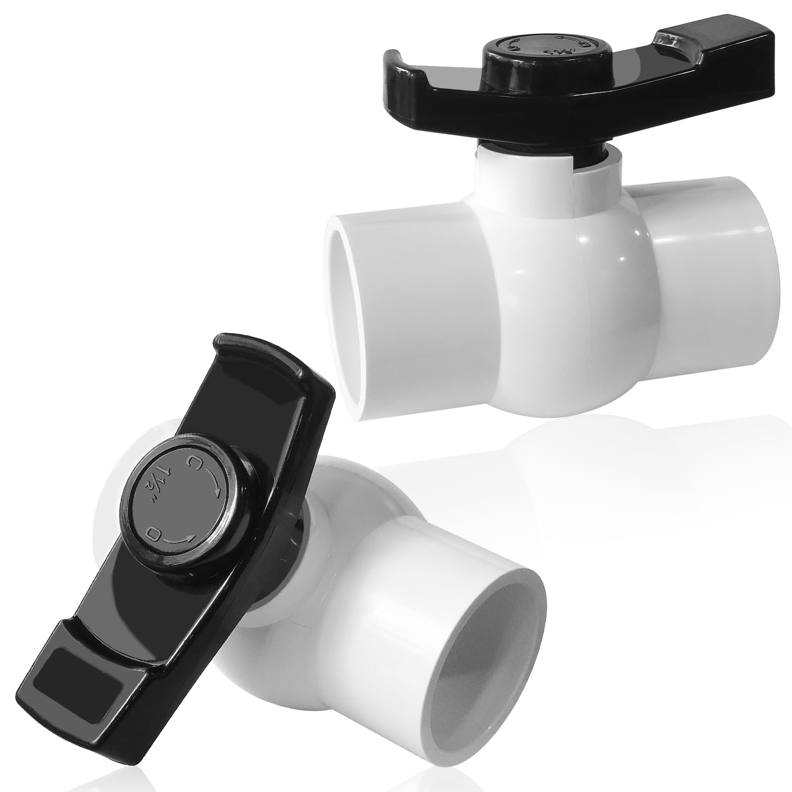 FANOVO 1 inch PVC Ball Valve, 2pcs Slip PVC Shut Off Water Valves with ...