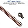 4ft Ground Rod Kit - 5/8'' Bonded Electrical Copper Grounding Rod with ...