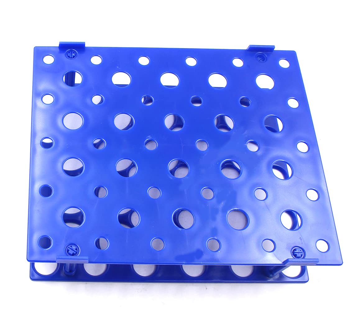 Driak 50-Well Blue Plastic Detachable Lab Test Tube Rack Holder ...