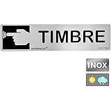LLAMAR AL TIMBRE. CARTEL LETRERO ADHESIVO 18 X 6 CMS. PLACA ADHESIVA ...