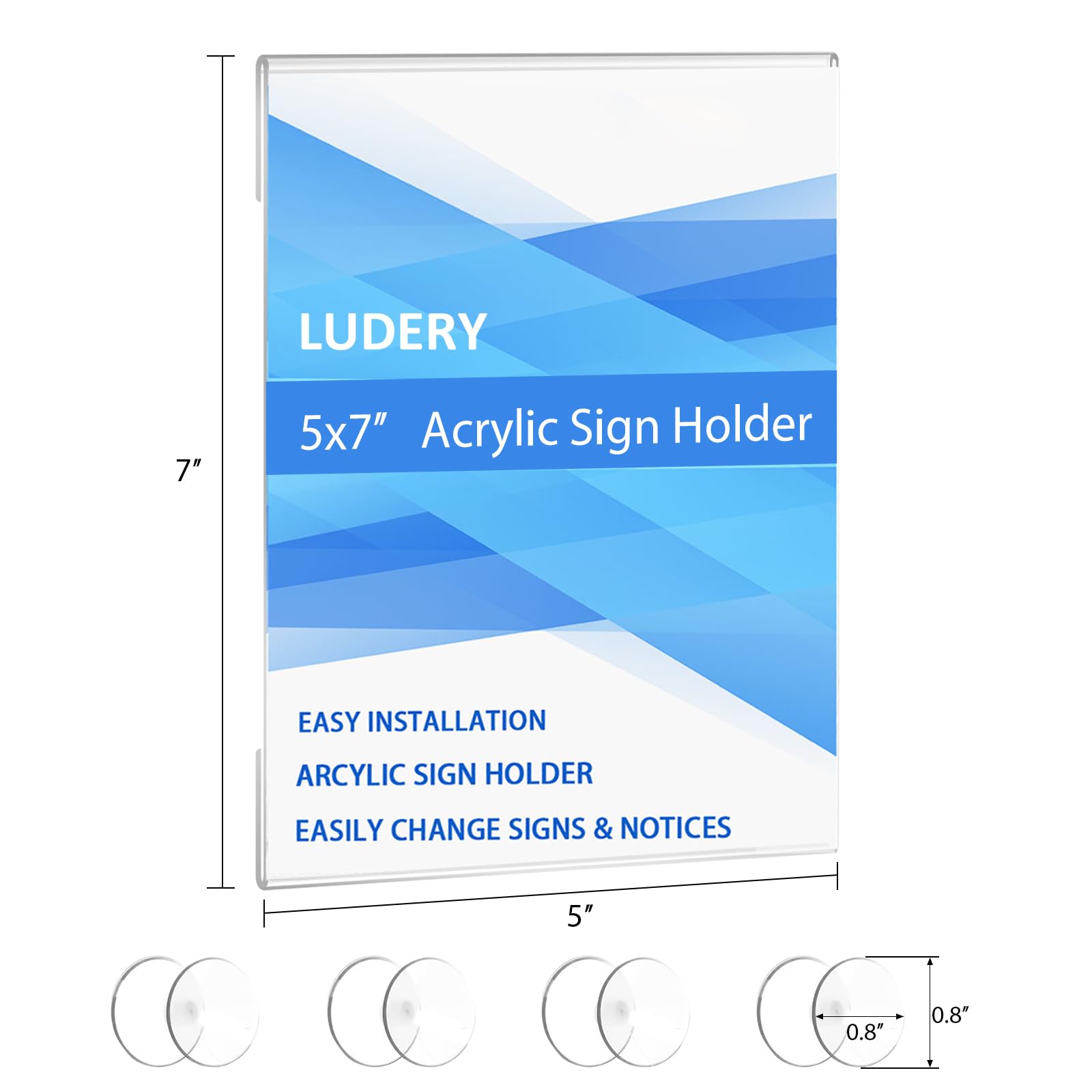 Mua Ludery Acrylic Window Sign Holder 5x7 with 4 Suction Cups,Clear ...
