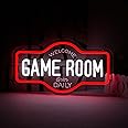 Amazon.com : WittyRhE Game Room Neon Sign, Welcome Game Room Open Daily ...
