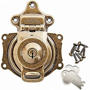 Antique Brass Plated Spring Trunk Lock - Cabinet And Furniture Locks ...