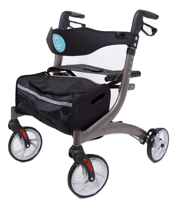 Ultralite Aluminium Rollator 4 Wheel Walking Frame with Seat Zimmer 6 ...