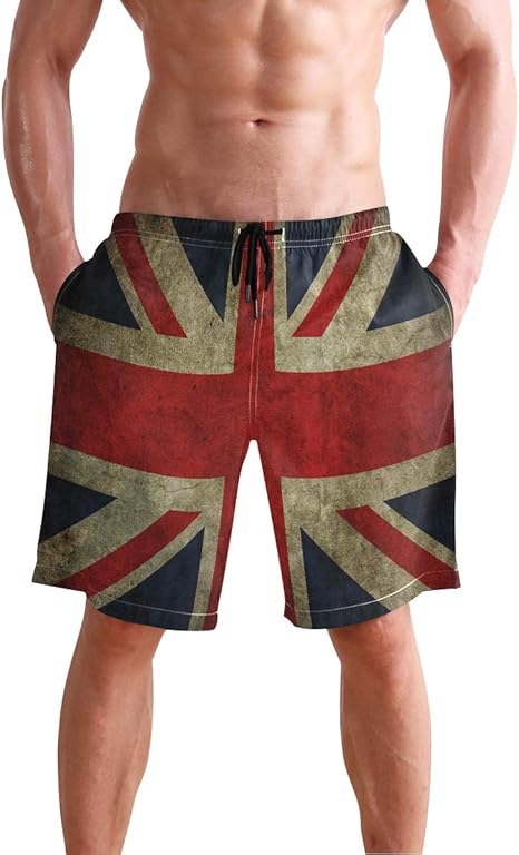 ILEEY British Flag Board Shorts Quick Dry Swim Trunks Beach Swimwear ...