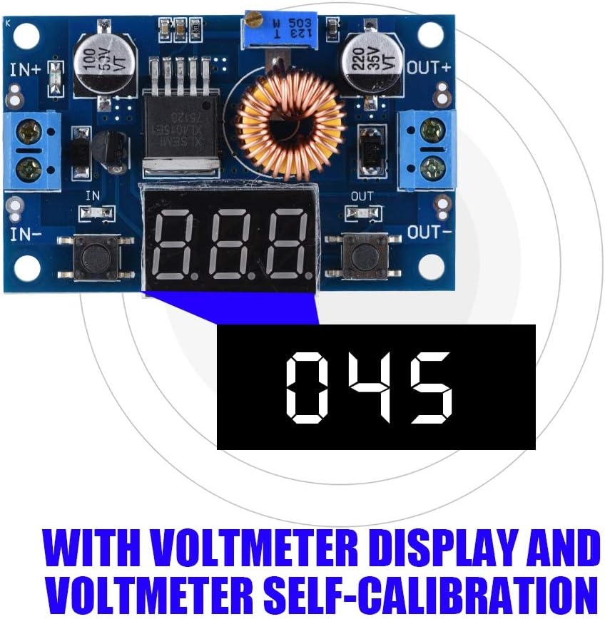 Topiky Voltage Regulator Module, XL4015E 5A 75W DC-DC Adjustable Step ...