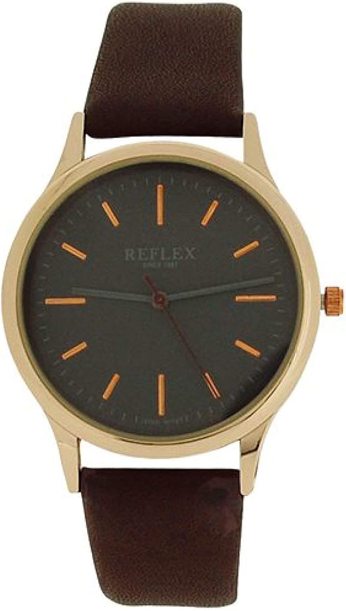 Reflex Gents Analogue Grey Dial & Brown PU Buckle Strap Smart Watch ...