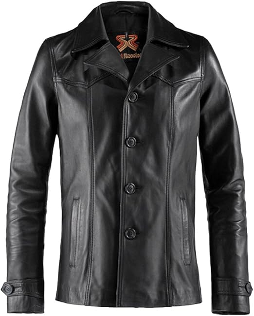 Soul Revolver Heist Mens Leather Jacket (XS (34”-36”), Black): Amazon ...