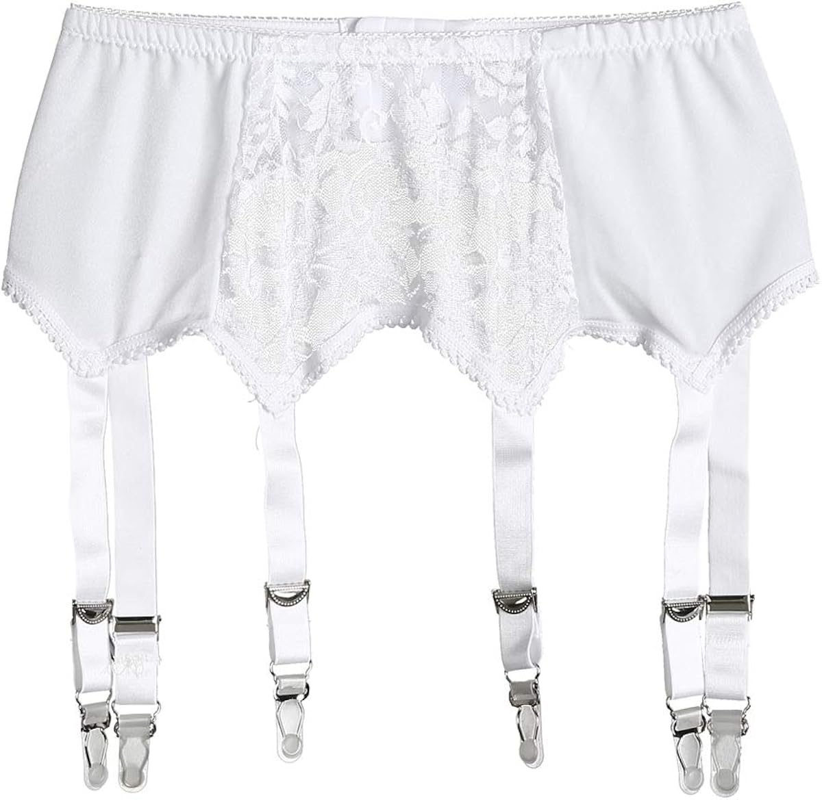 6 Strapsriemen Strumpfhalter Strapsgürtel für Strümpfe Gr. S, weiß ...