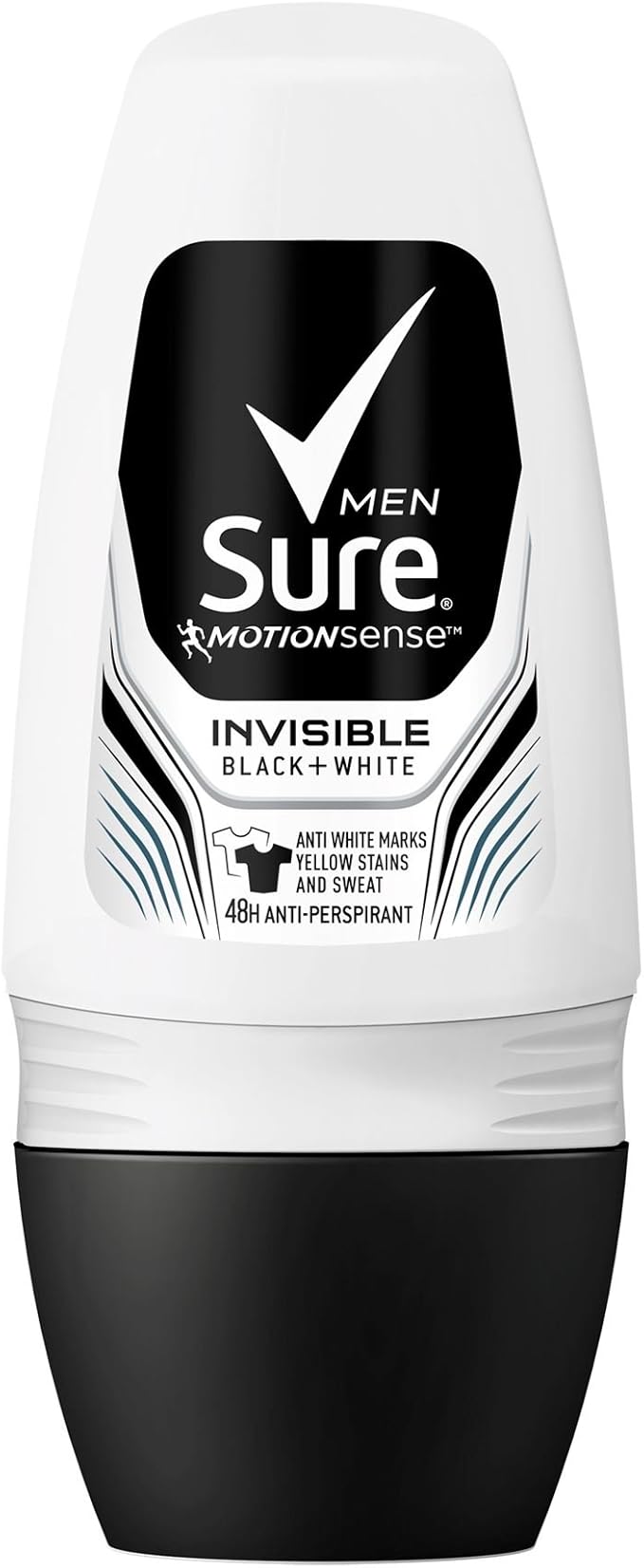 Sure Men Invisible Black and White Roll-on Antiperspirant Deodorant ...