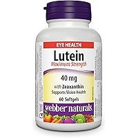 Webber Naturals Lutein 40 mg with Zeaxanthin, Maximum Strength, 60 ...