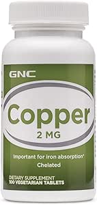Amazon.com: GNC Copper 2 MG 100 Vegetarian Tablets: Health & Personal Care