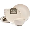 Amazon.com | over&back Coupe Dinnerware Set - Stoneware Dishes - Comes ...