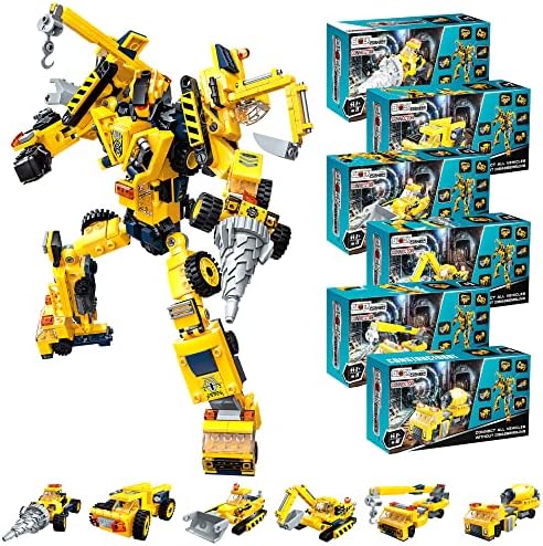 سعر مجموعة وحدات بناء لعبة ترانسفورمر (6 في 1) وحدات بناء الروبوت، مجموعة كبيرة من وحدات بناء ...