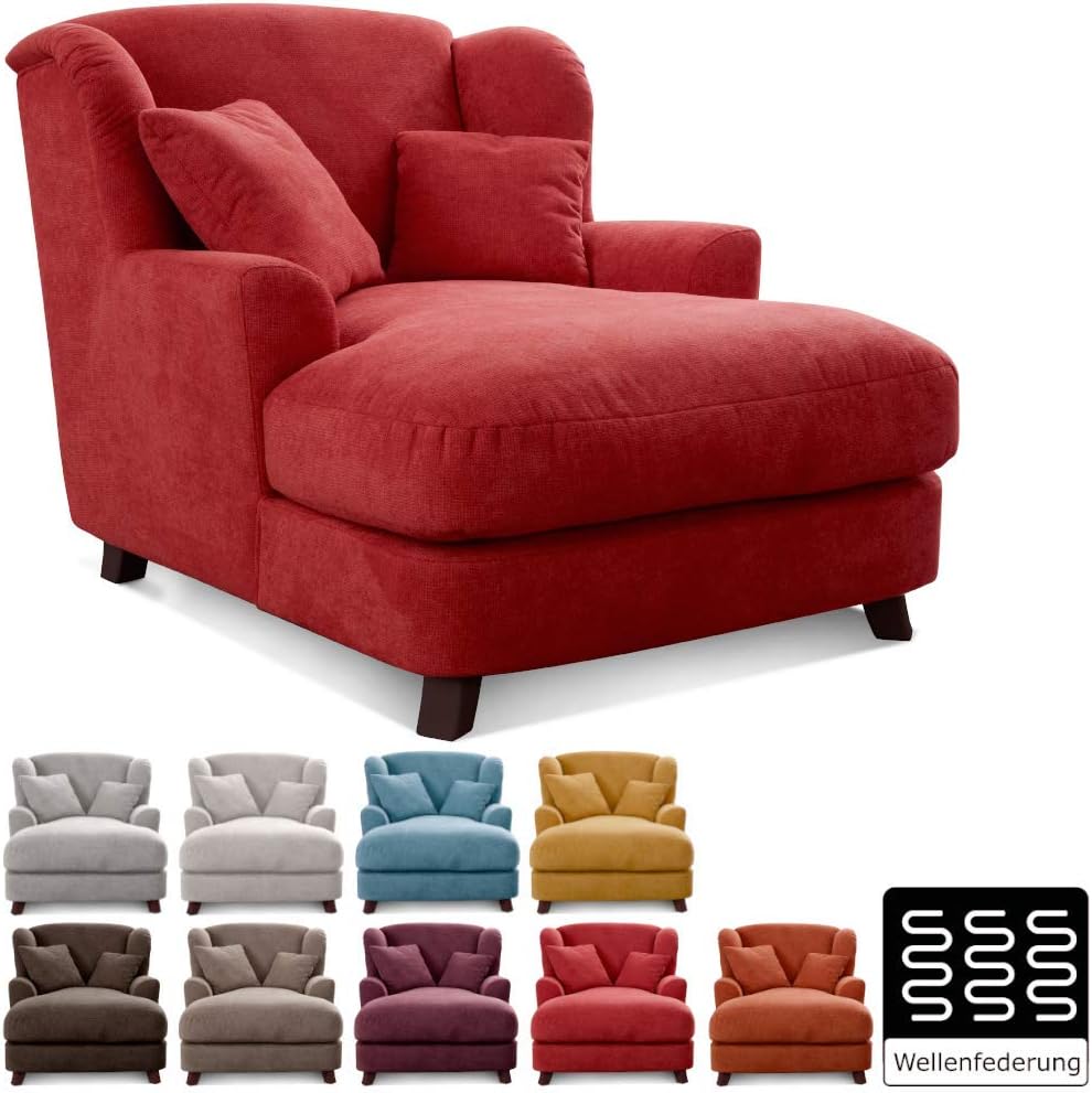 Cavadore XXL-Sessel Assado / Großer Polstersessel mit Holzfüßen und ...