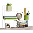 Amazon.com: Adjustable Acrylic Desk Shelf for Top of Desk: Clear ...