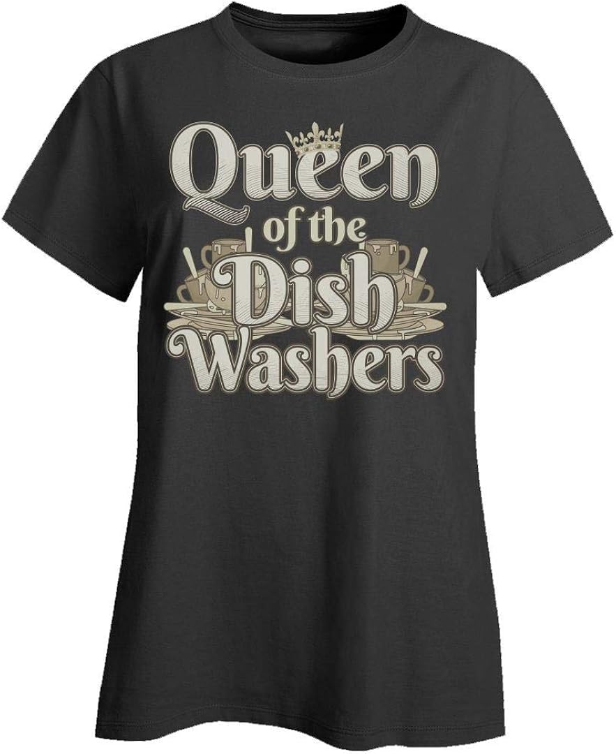 Queen of The Dish Washers Funny Dishwasher Vintage Restaurant - Ladies ...