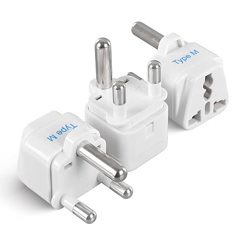 Ceptics South Africa Travel Plug Adapter (Type M) - 3 Pack [Grounded ...