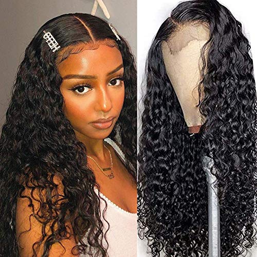 ISEE 9A Water Wave Lace Front Wigs 4X4 Lace Closure Wig Brazilian Human ...