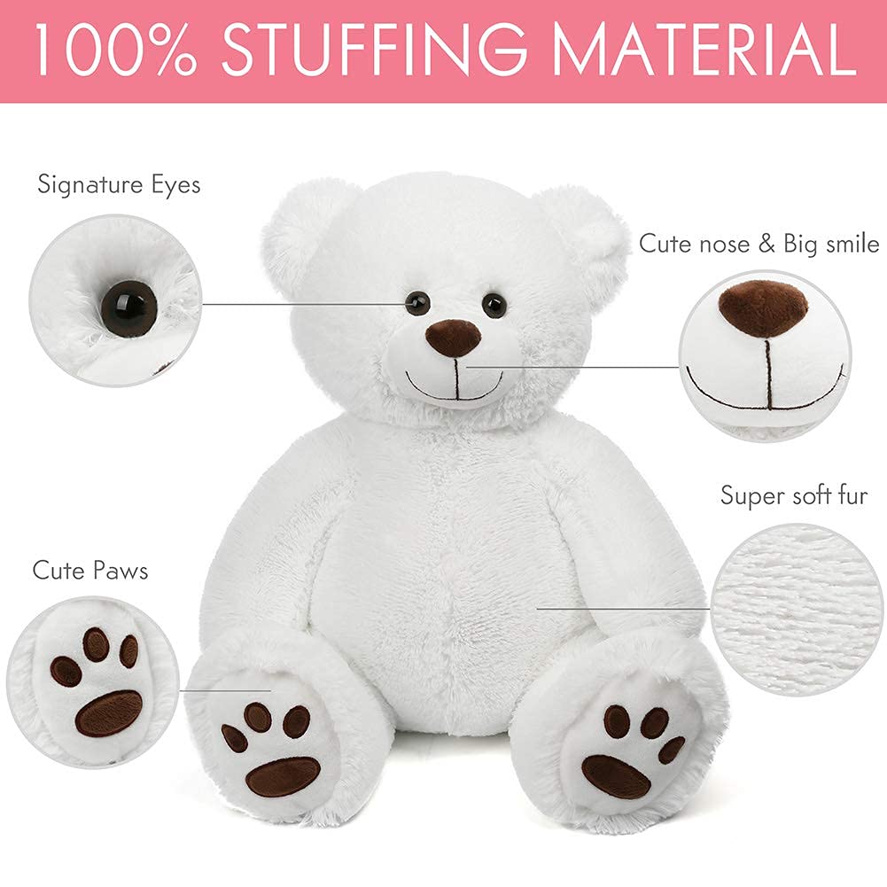 Mua LotFancy Teddy Bear Stuffed Animal, 20 inch, White Teddy Bear Plush ...