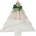 Amazon.com | Mud Pie White Christmas Tree Divided Server, server 10" x ...