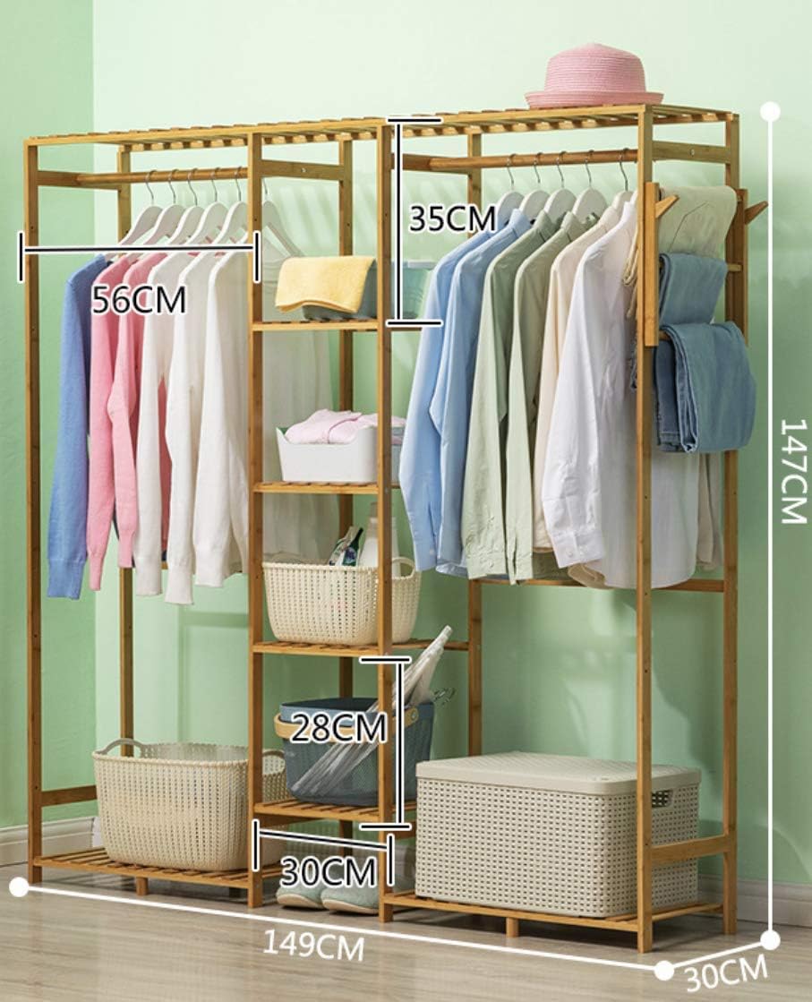 Hilier Modern Minimalist Wooden Clothes Rail Stand – BigaMart