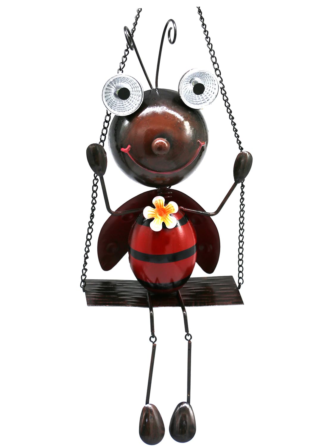 GDF Solar Lady Bugs Swing Metal Ladybug Hanging Animal Garden Decor ...