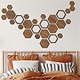 Amazon.com: Wooden Hexagon Wall Art Decor, 27 PCS 3D Removable Hexagon ...