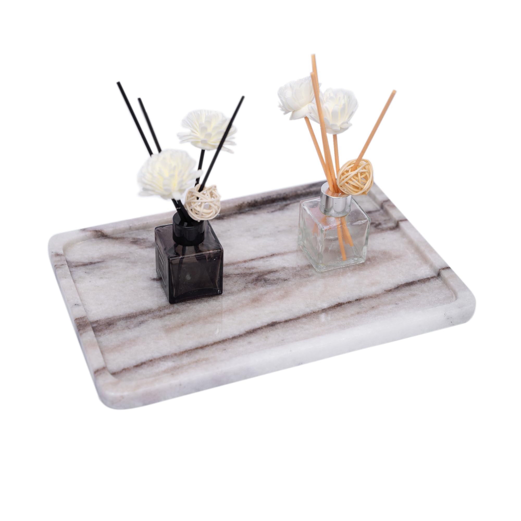 MIDUSO Luxurious Handmade Tray, Genuine Marble Tray, 12x8x0.8 inch, 100 ...