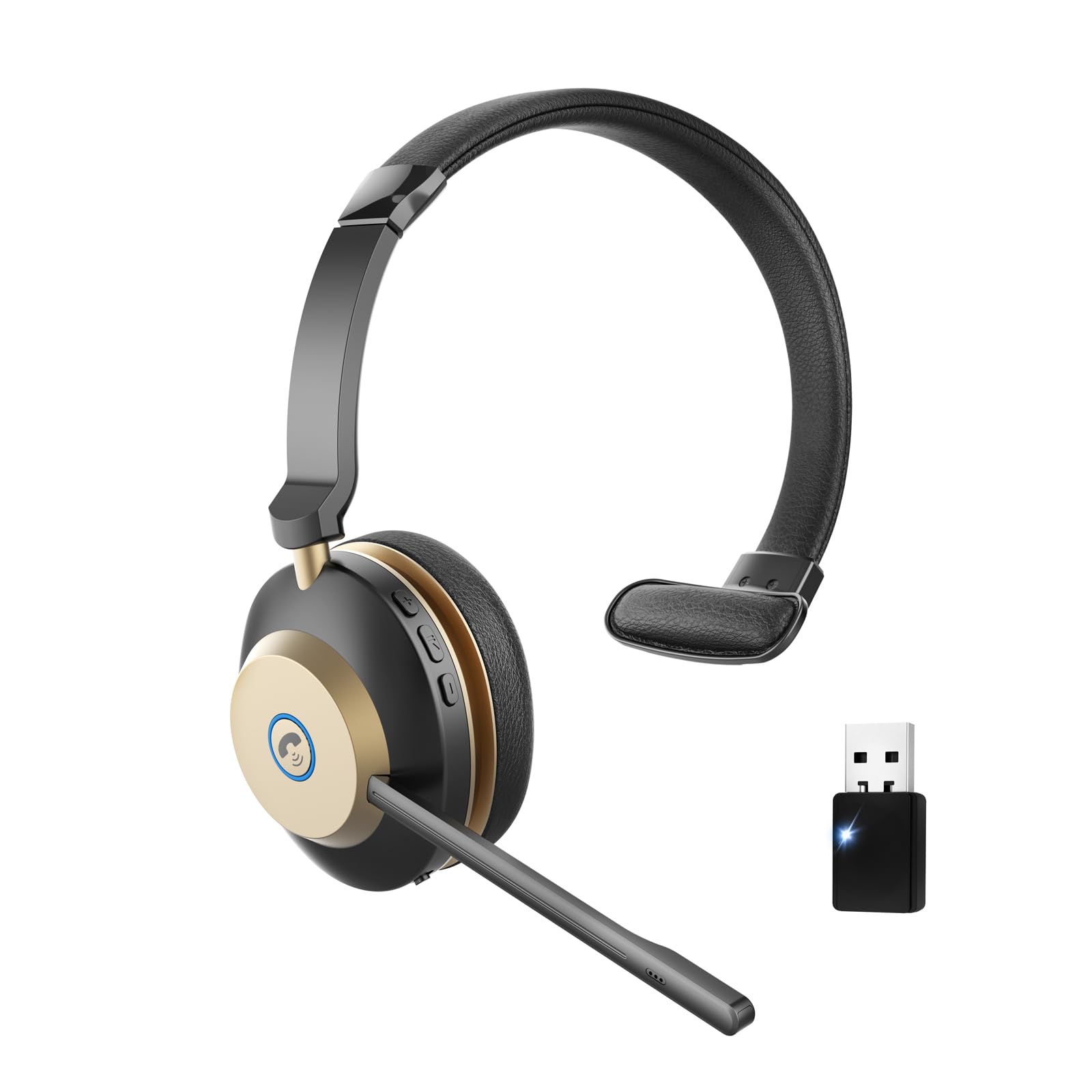 Wireless Headset, QCC V5.3 Bluetooth Headset with Mic Noise Canceling ...