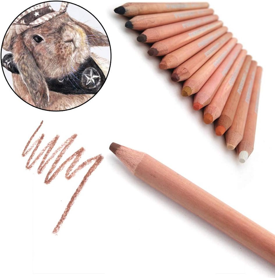 Warmiehomy 12-Color Pencil Set Professional Portrait Hand-painted Skin ...
