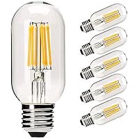 YFXRLIGHT Dimmable T45 LED Edison Bulb,2700K Warm White,6W Antique Tubular LED Filament Bulbs,60 ...