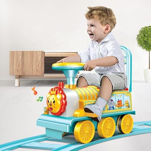 Ride on Train with Tracks for Kids Electric Train Toy with Lights Sound ...
