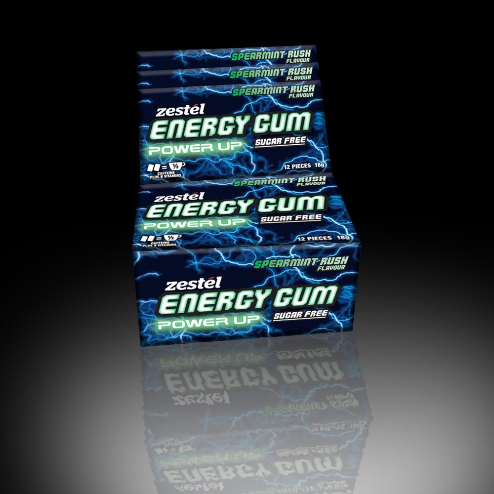 Amazon.com : Zestel Nootropic Energy Gum Spearmint - Caffeine, Guarana ...