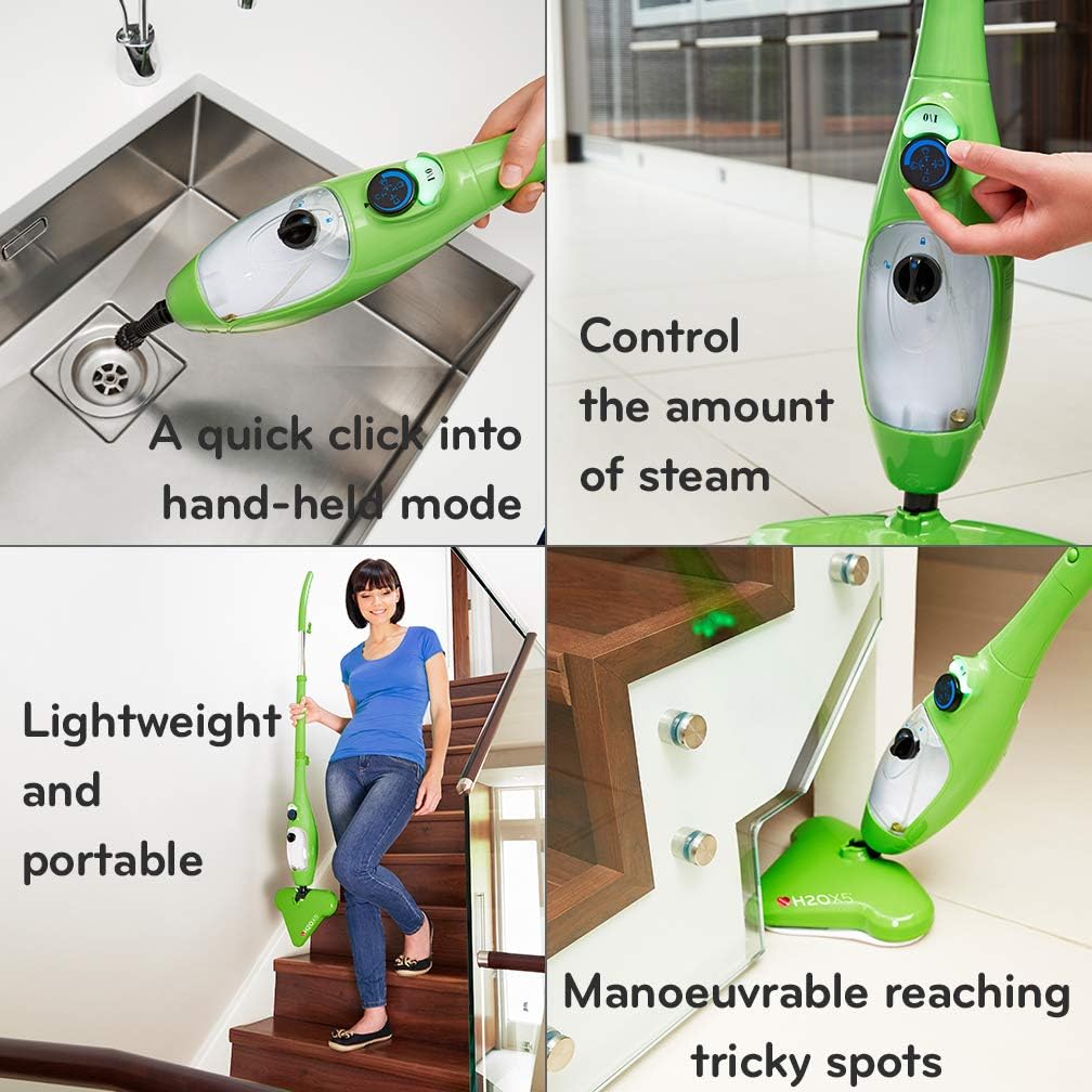 H2O X5 Premium Edition – Steam Mop – 5 in 1 Steam Cleaner (Green ...