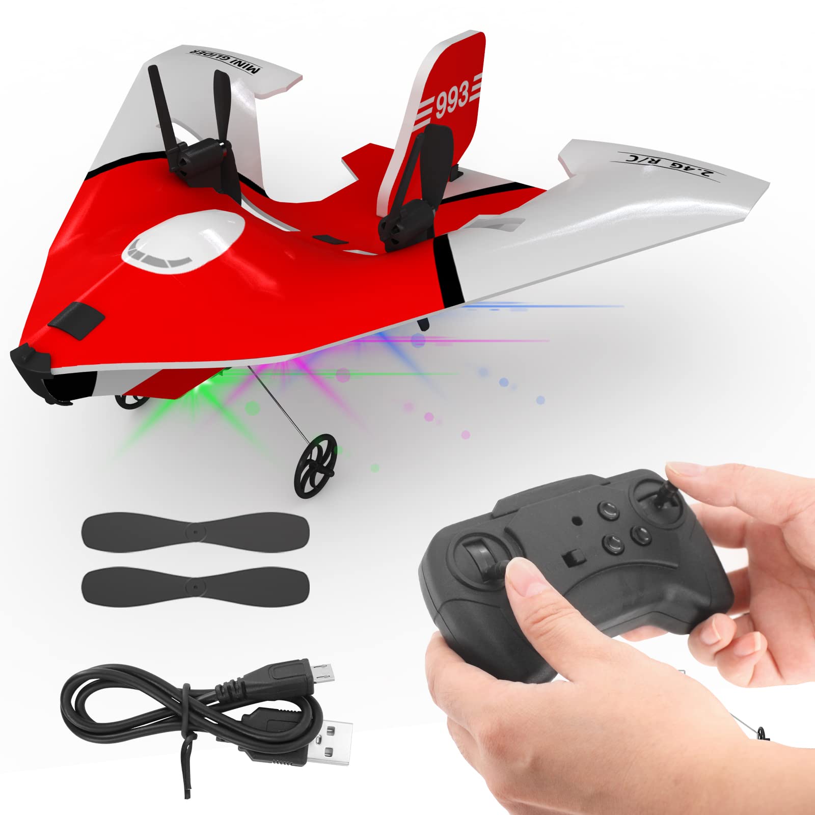 USHINING RC Planes for Kids Remote Control Airplanes Indoor Outdoor 2 ...